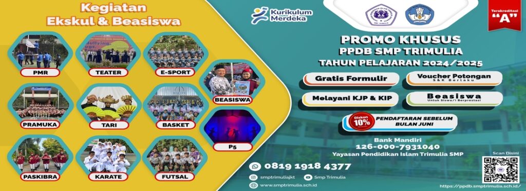 Telah dibuka PPDB Tahun 2024-2025 - SMP Trimulia Jakarta